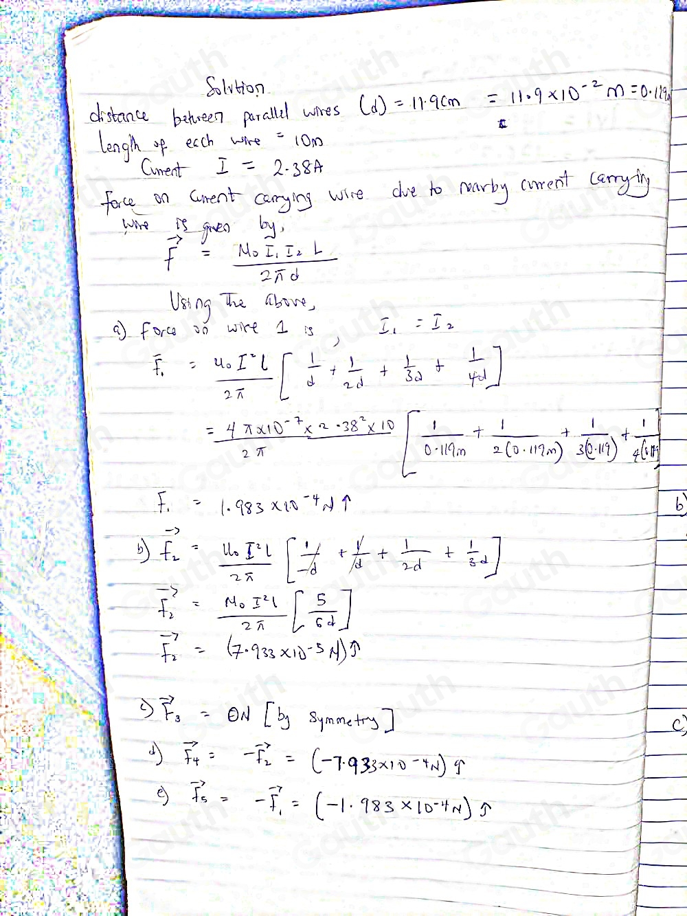 Solved: In the figure, five long parallel wires in the xy plane are ...