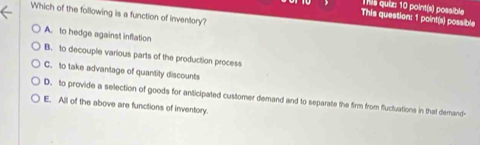 Solved: This quiz: 10 point(s) possible Which of the following is a ...
