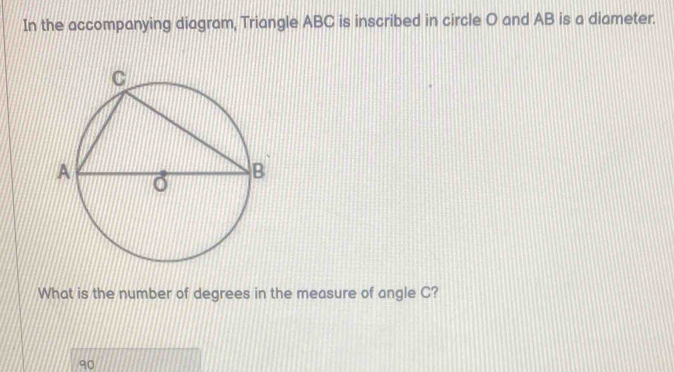 Solved: In the accompanying diagram, Triangle ABC is inscribed in ...