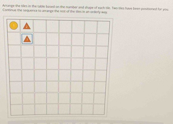 Solved: Arrange the tiles in the table based on the number and shape of each tile. Two tiles ...