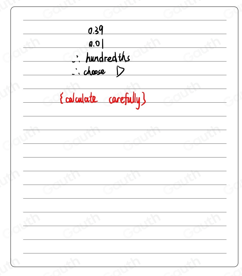 Solved: In the decimal number 0.39, what is the position of 9? A) ones ...