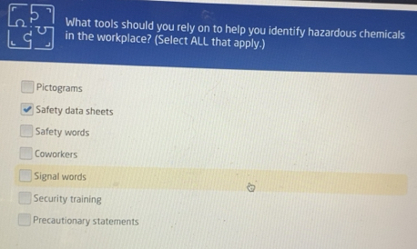 Solved: What tools should you rely on to help you identify hazardous ...