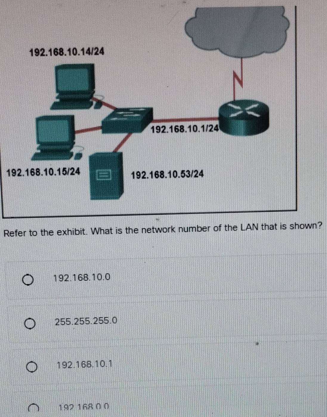 Solved: Refer to the exhibit. What is the network number of the LAN ...