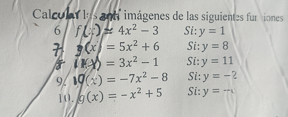 Resuelto:Calcular las ann imágenes de las siguientes furtiones 6 f(x ...