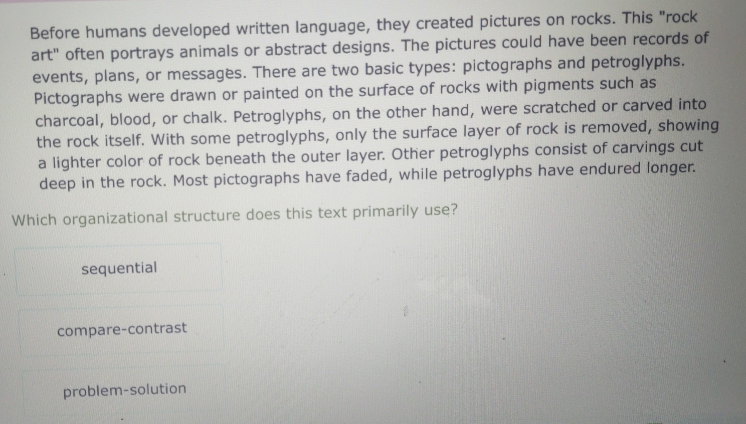 Before humans developed written language, they created pictures on ...