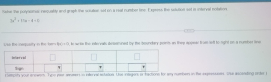 Solved: Solve the polynomial inequality and graph the solution set on a real number line ...