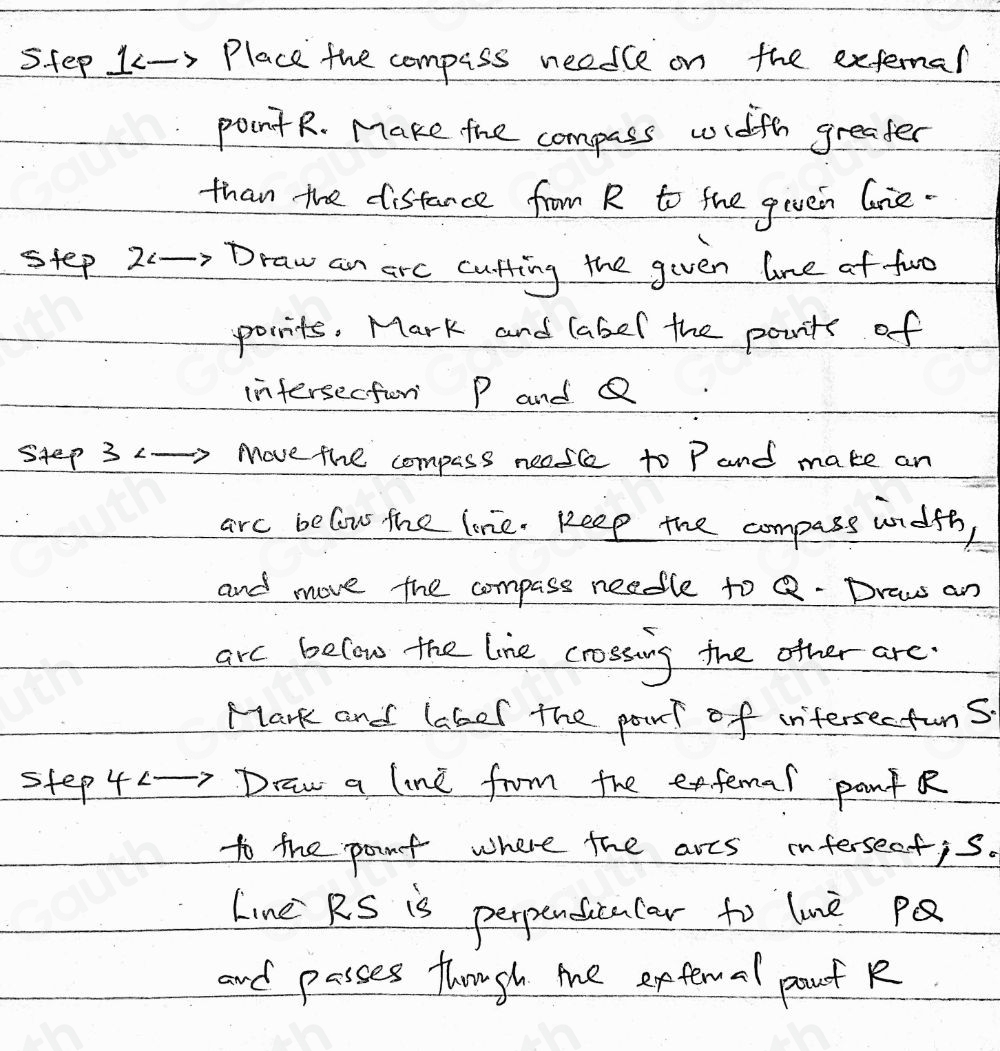 Solved: You are given the steps for using a compass and a straightedge ...