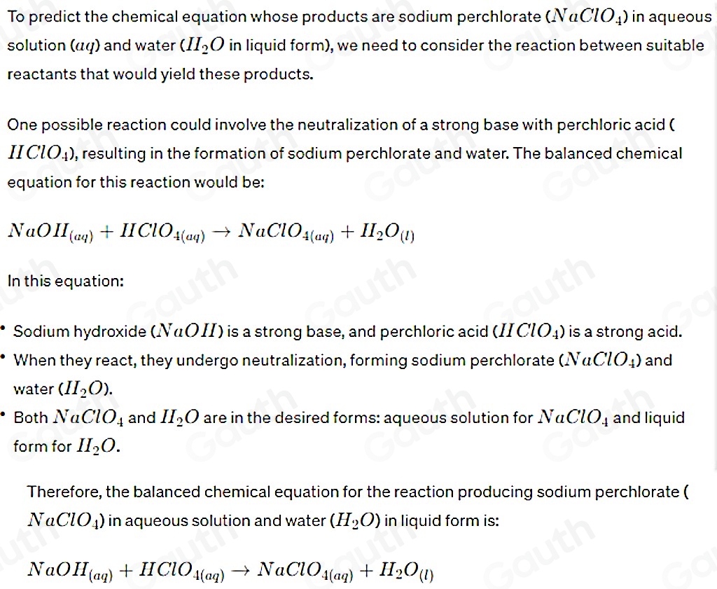 Solved: Predict the reactants of this chemical reaction. That is, fill ...