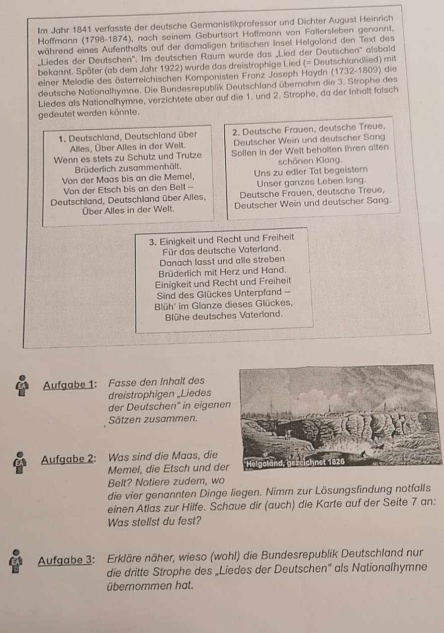 Gelöst:Im Jahr 1841 verfasste der deutsche Germanistikprofessor und ...