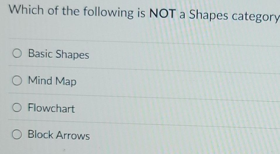 Solved: Which of the following is NOT a Shapes category Basic Shapes ...