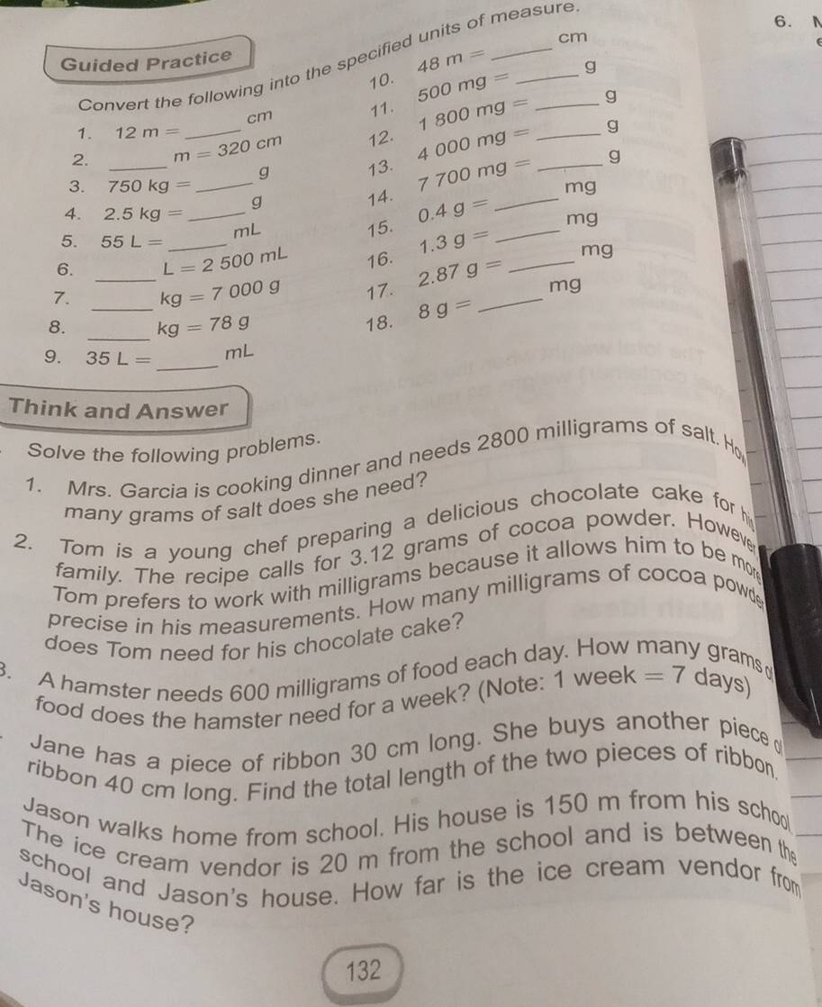 Solved: cm Convert the following into the specified units of measure ...