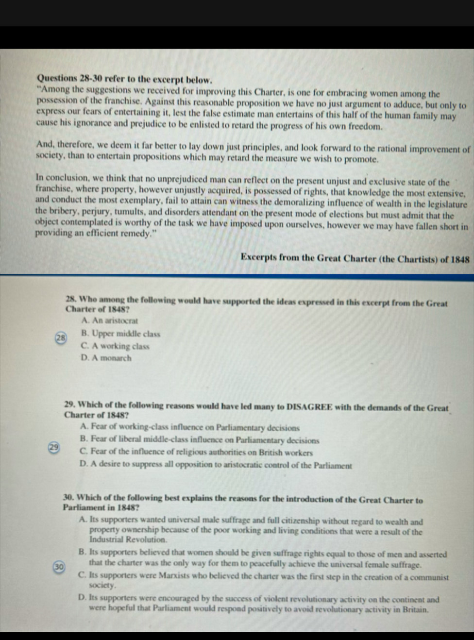 Solved: refer to the excerpt below. “Among the suggestions we received ...