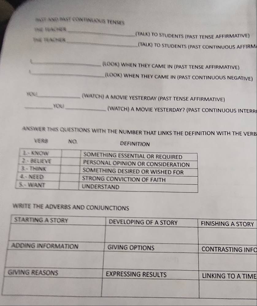 Resuelto:baSt and bat continuous tenses Thể toaCHEr_ (TALK) TO STUDENTS ...