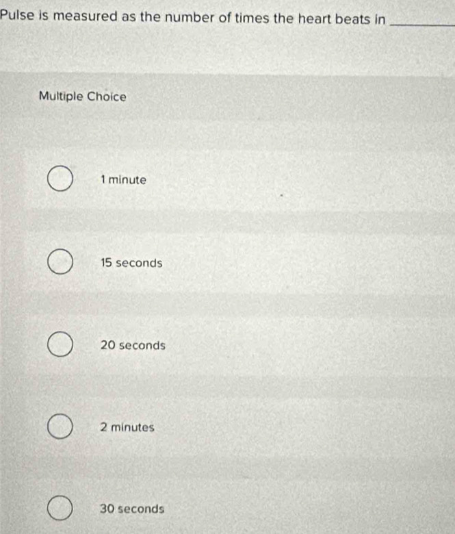 Solved: Pulse is measured as the number of times the heart beats in ...
