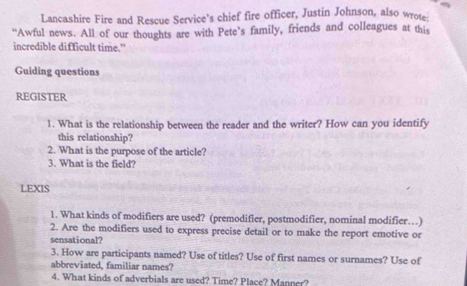 Giải quyết:Lancashire Fire and Rescue Service’s chief fire officer ...