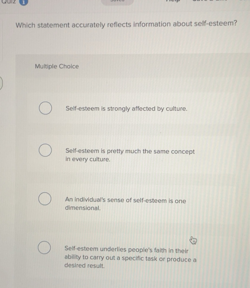 Solved: Which statement accurately reflects information about self ...