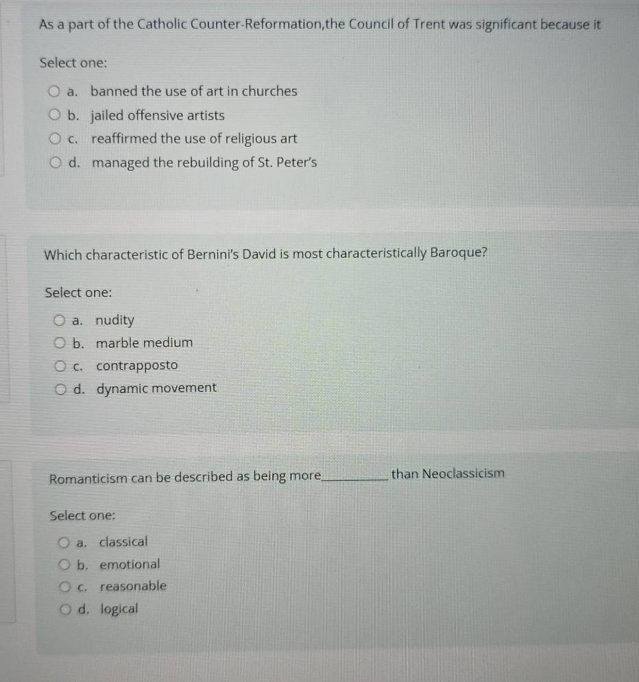 Solved: As a part of the Catholic Counter-Reformation,the Council of ...