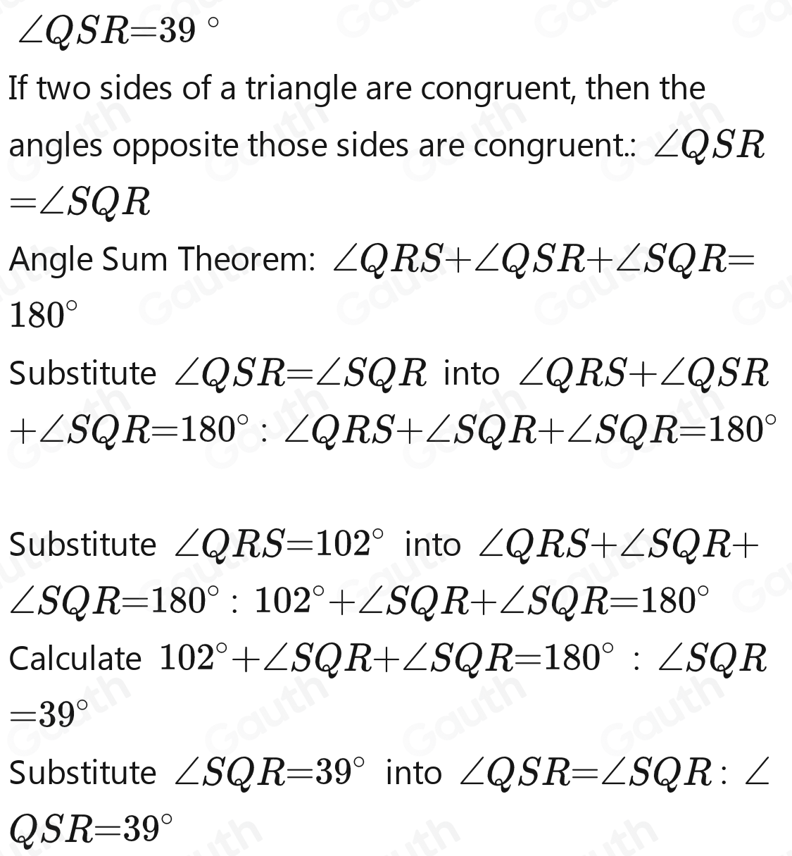 Solved: Find m∠ RSQ [Others]