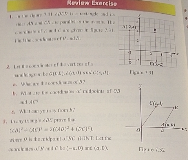 Solved: Review Exercise 1. In the figure 7.31 ABCD is a rectangle and ...