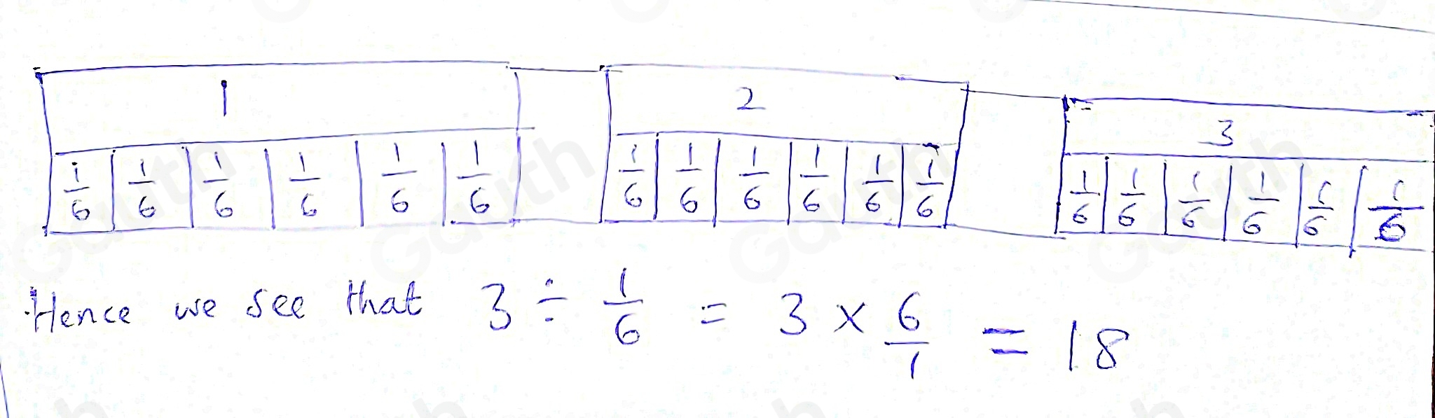 Solved: Use the diagram to solve 3/ 1/6 A. 1/18 B. 1/15 C. 15 D. 18 [Math]