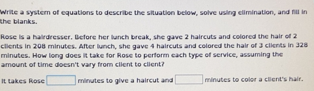 Solved: Write a system of equations to describe the situation below ...