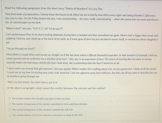 Résolu :Read the following paragraphs from the short story 'Safety of ...