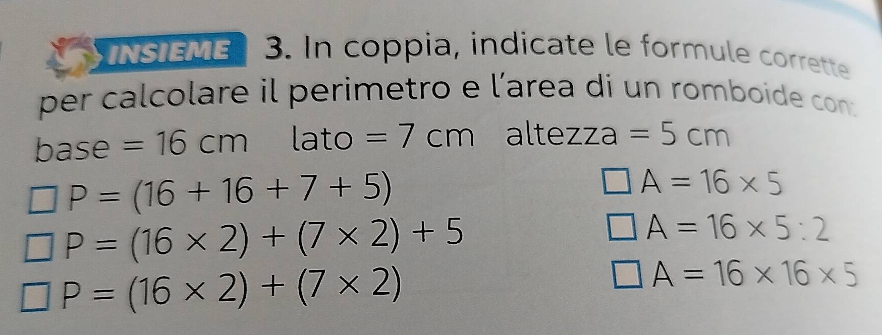 Risolto:INSIEME 3. In coppia, indicate le formule corrette per ...