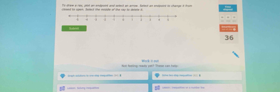 Solved: To draw a ray, plot an endpoint and select an arrow. Select an endpoint to change it ...