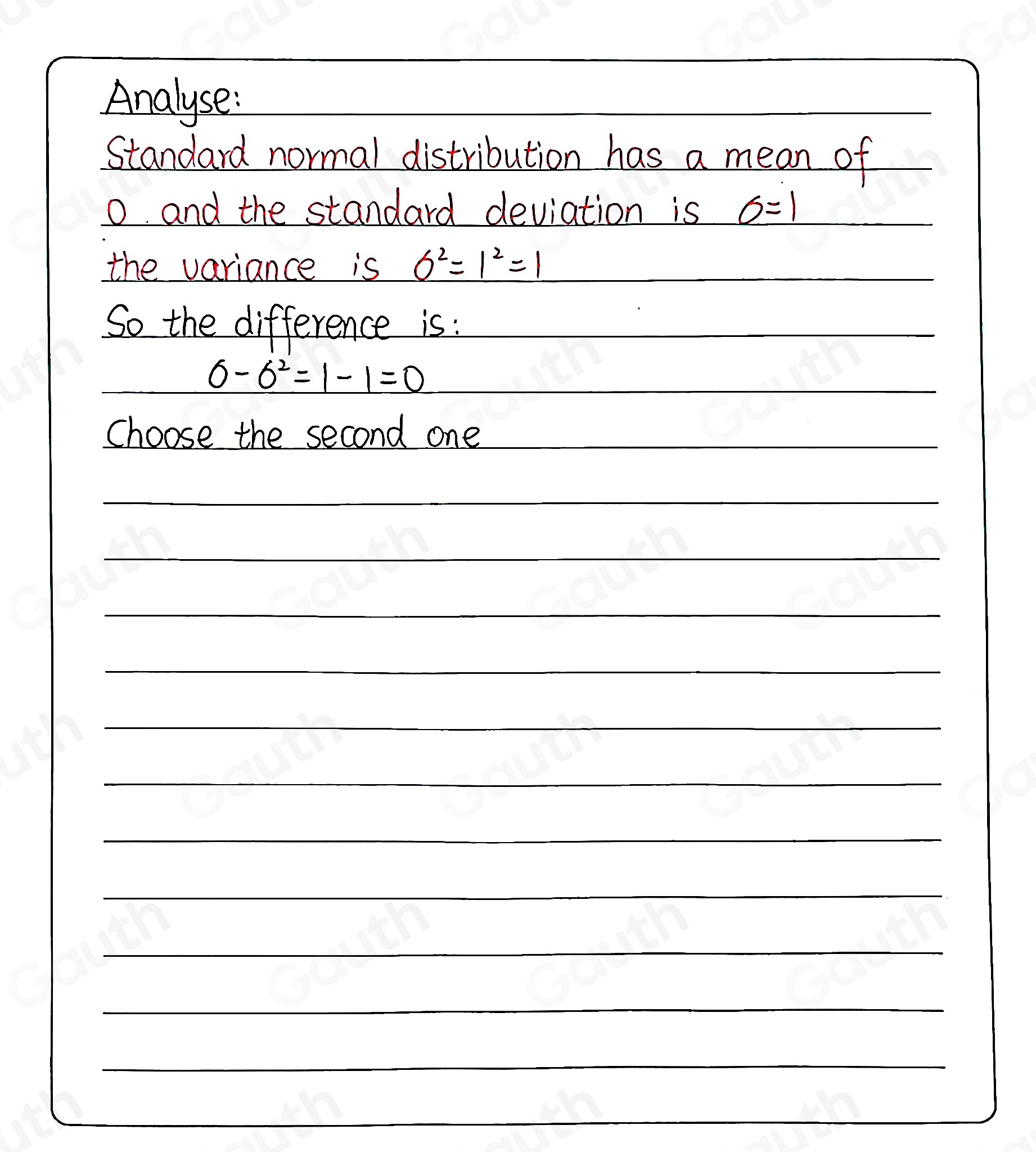 Solved: The difference between the standard deviation and the variance ...