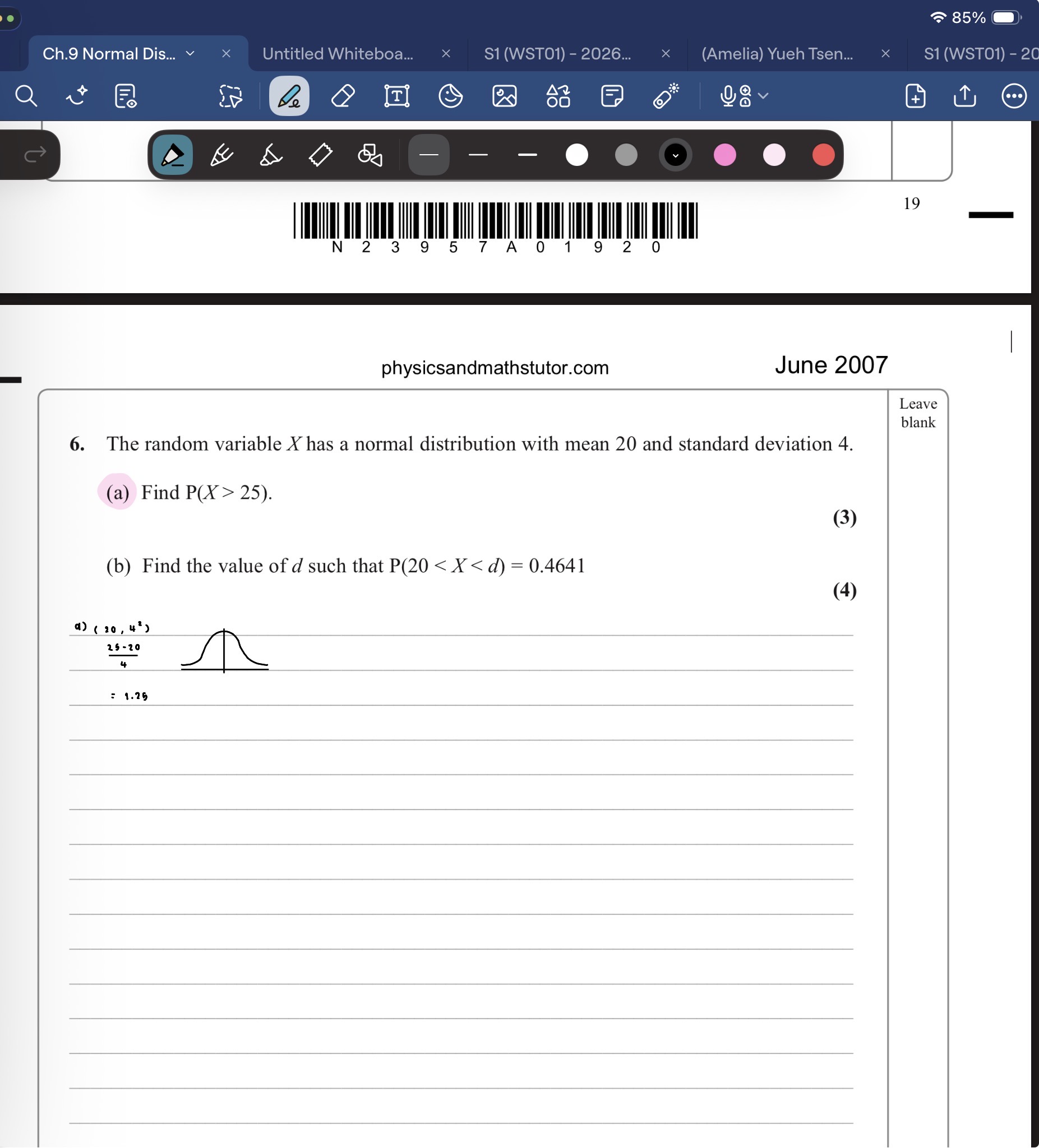 แก้ไขแล้ว:85% Ch.9 Normal Dis... Untitled Whiteboa... S1 (WST01) - 2026 ...