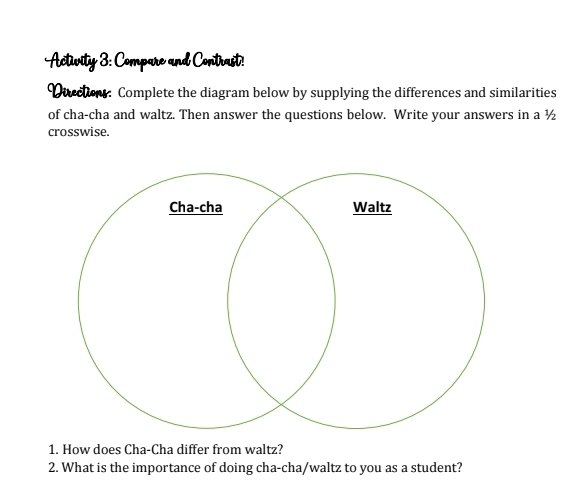 Solved: Activity 3: Compare and Contrast! Uuecion: Complete the diagram ...
