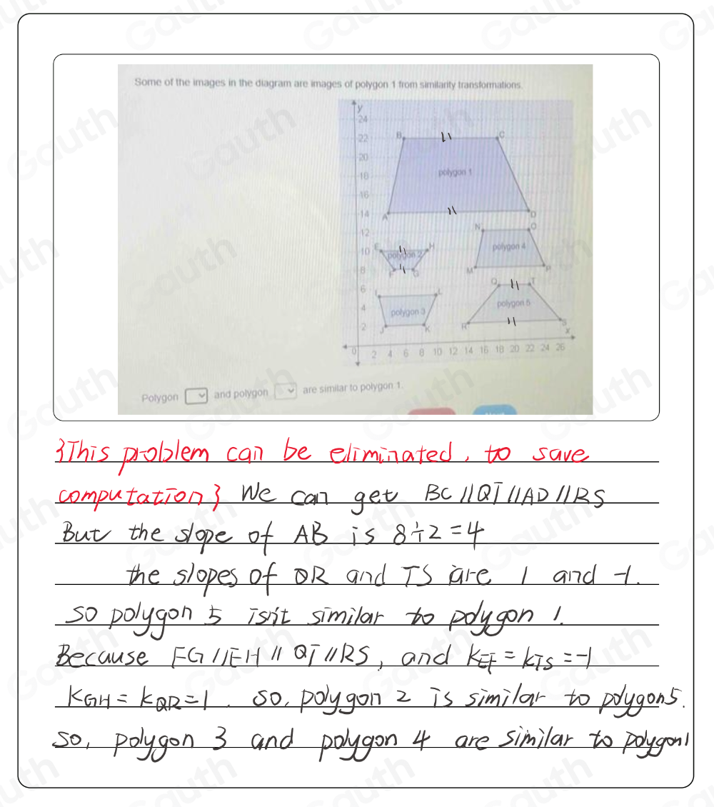 Solved: Some of the images in the diagram are images of polygon 1 from ...