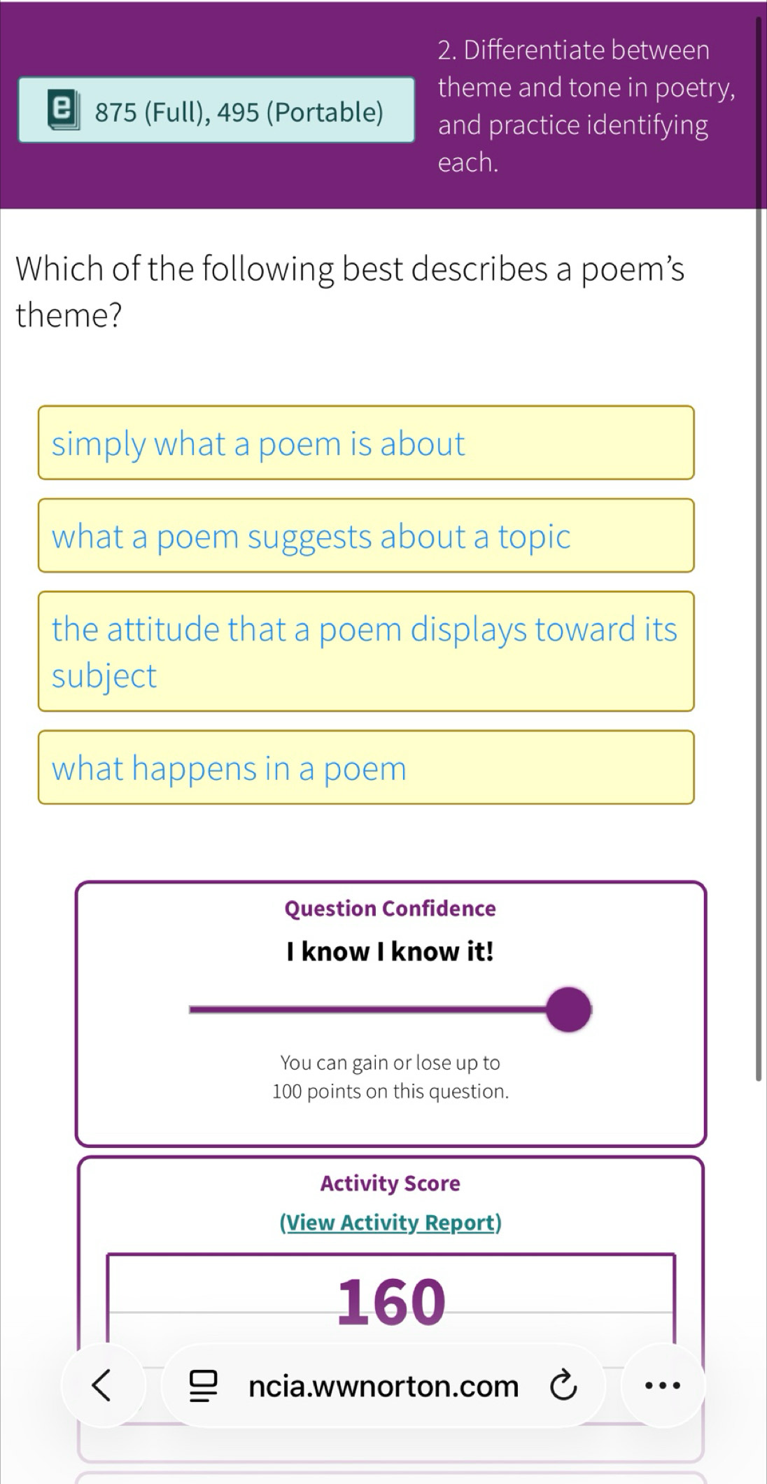Solved: Differentiate between theme and tone in poetry, e 875 (Full ...