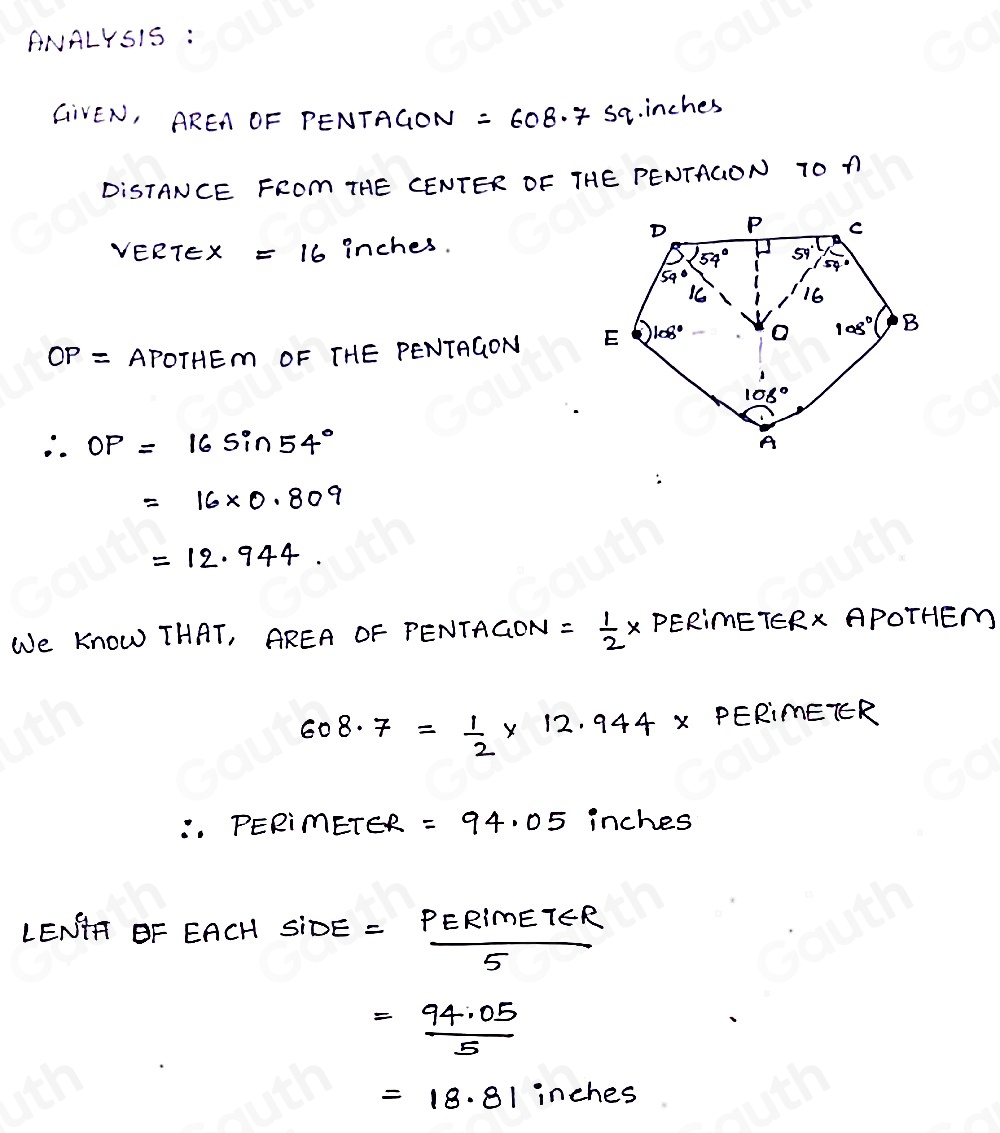 Solved: An aerial map shows the Pentagon. On the map, it covers 608.7 ...