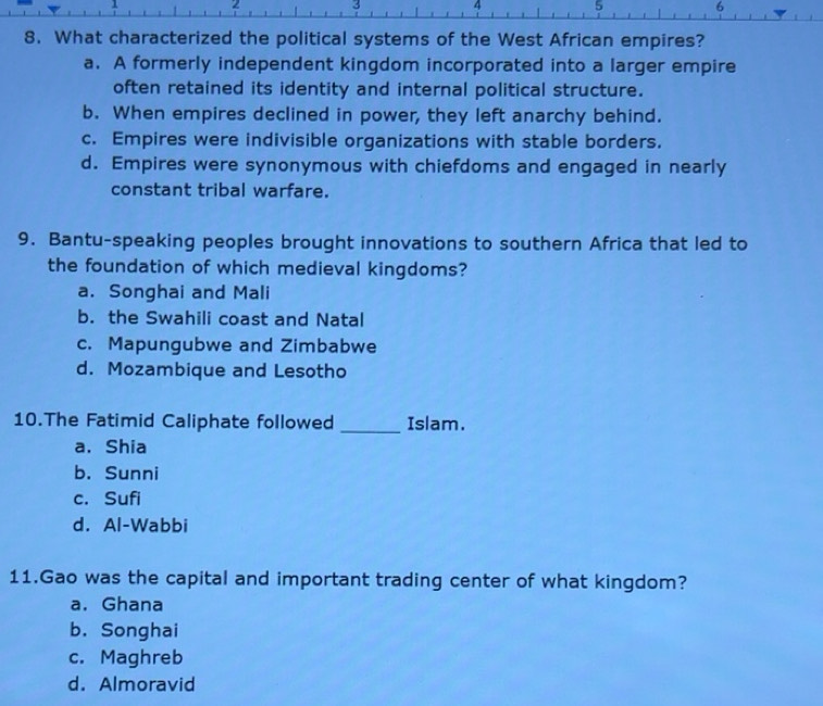 Solved: 2 3 4 5 6 8. What characterized the political systems of the ...