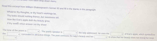 Solved: from each drop-down menu. Read this excerpt from William ...