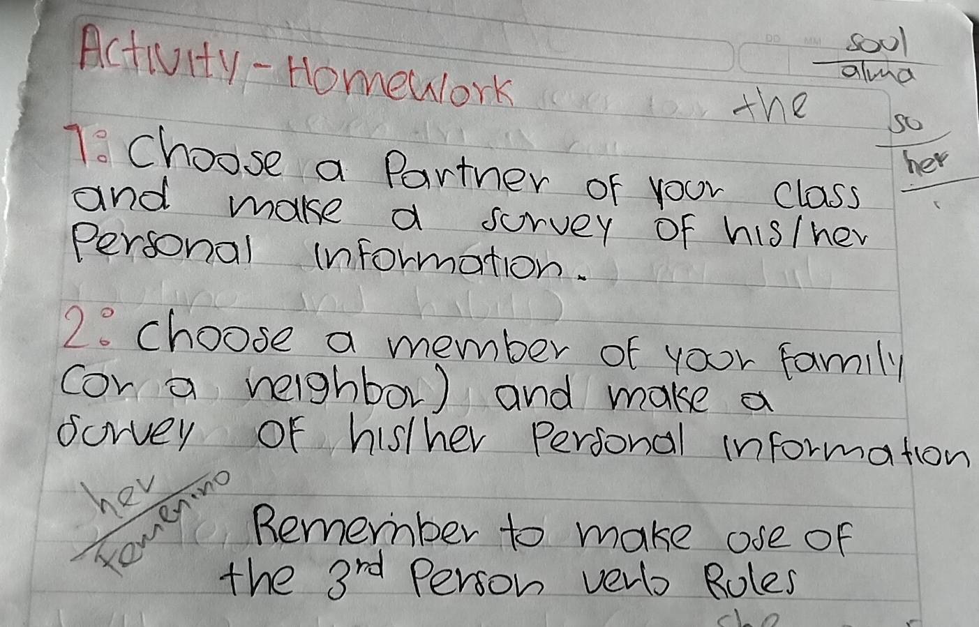 Resuelto:so01 Activity - Homeulork alna the So her 1 choose a Partner ...