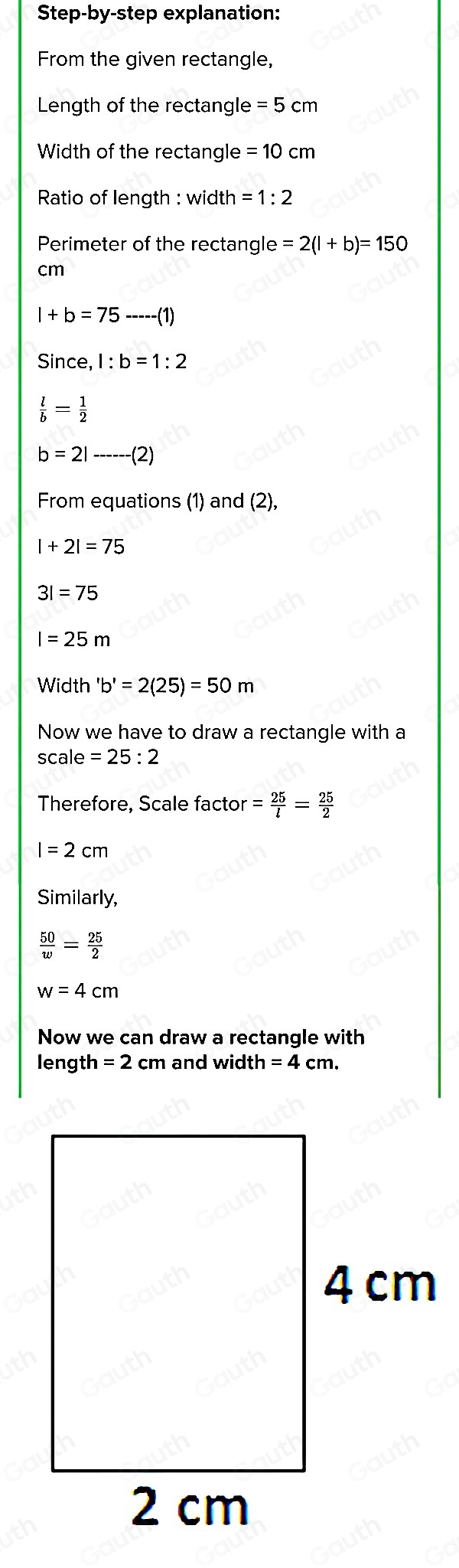 Solved: The perimeter of a pool is 150 m. The rectangle at the right is ...