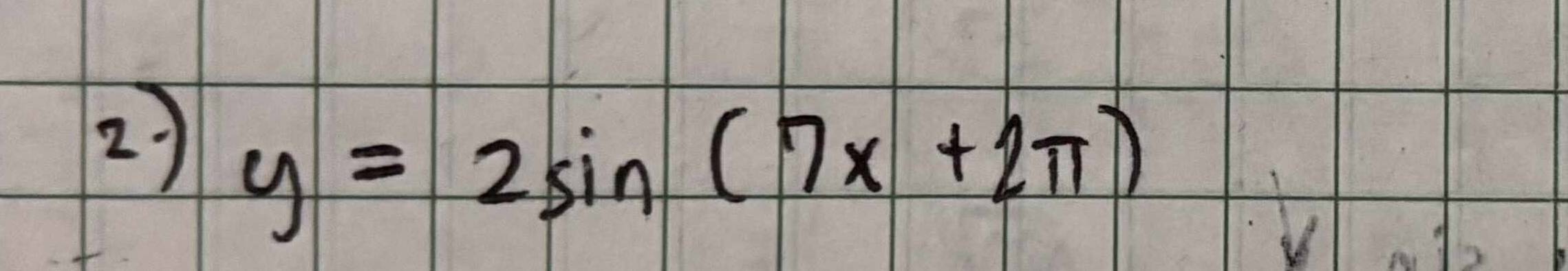 Solved: y=2sin (7x+2π ) [Math]