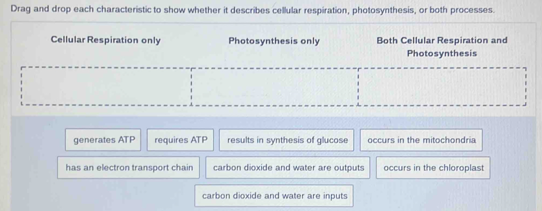 Solved: Drag and drop each characteristic to show whether it describes ...