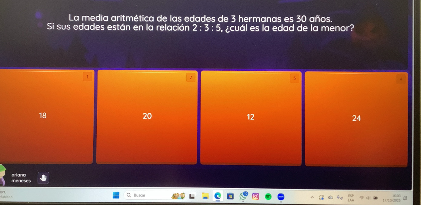 Resuelto:La media aritmética de las edades de 3 hermanas es 30 años. Si ...