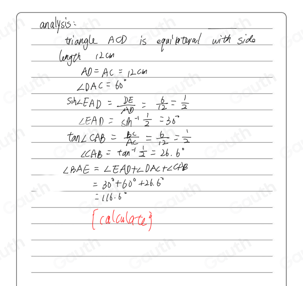 Telah dijawab:In the pentagon ABCDE, angle ACB= angle AED= 90 ...