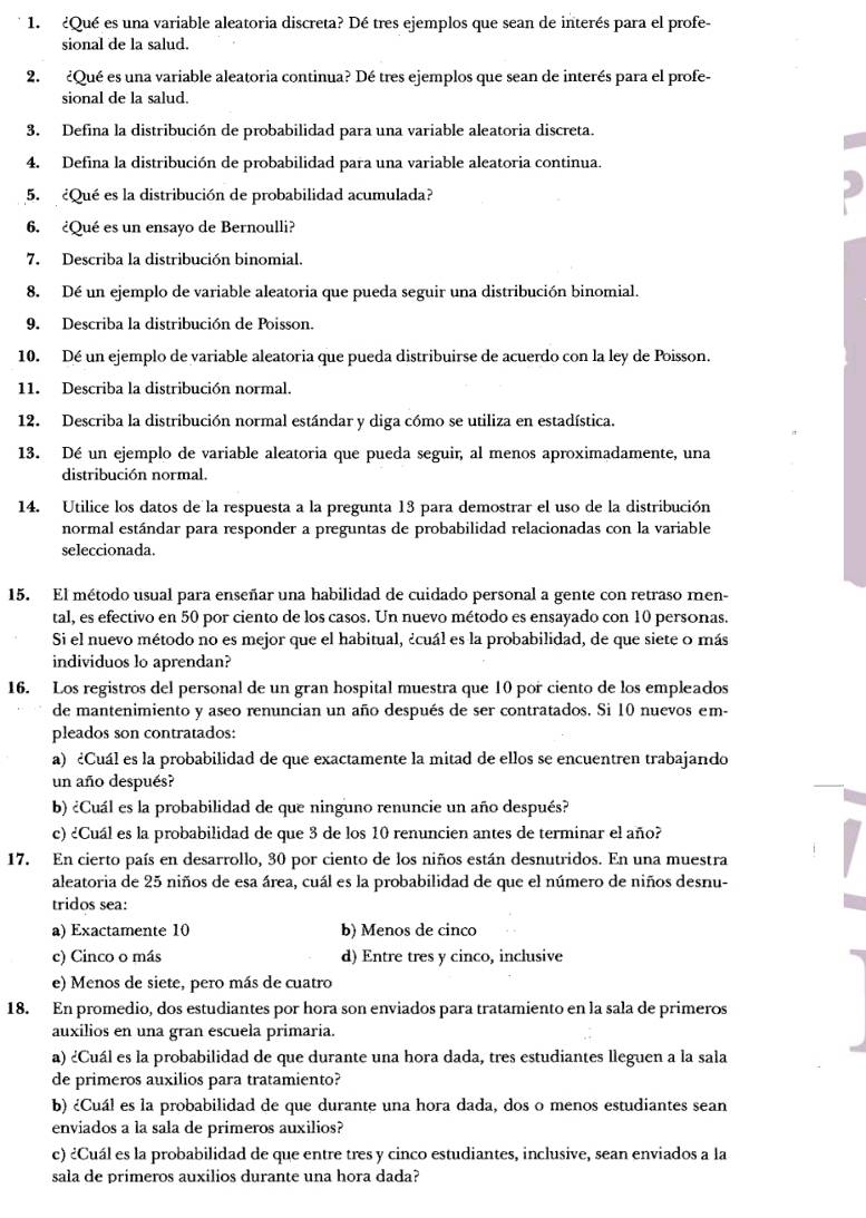 Resuelto:¿Qué es una variable aleatoria discreta? Dé tres ejemplos que ...