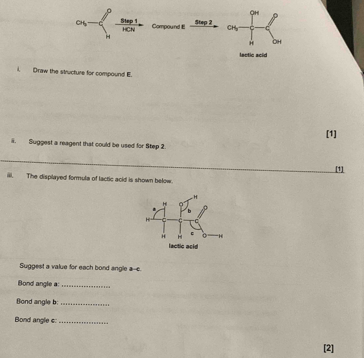 Solved: CH_b-c∈t _H^(0frac Step1)HCN Compound E Step 2 lactic acid i ...