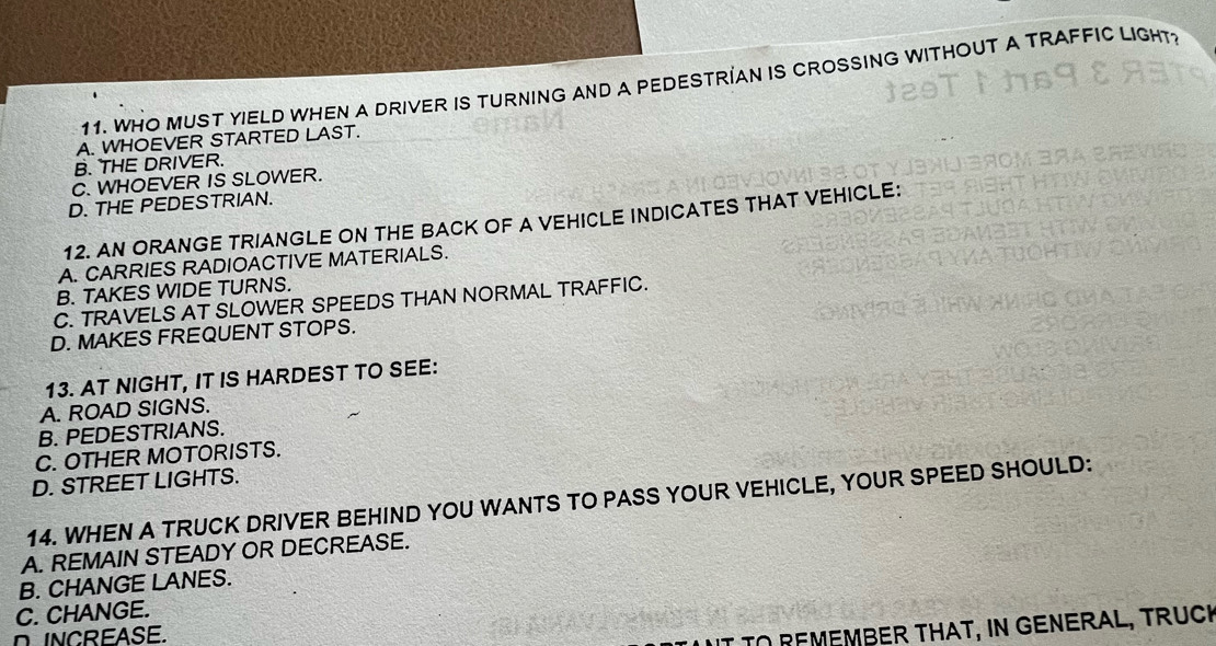 Solved: WHO MUST YIELD WHEN a DRIVER IS TURNING AND A PEDESTRIAN IS ...