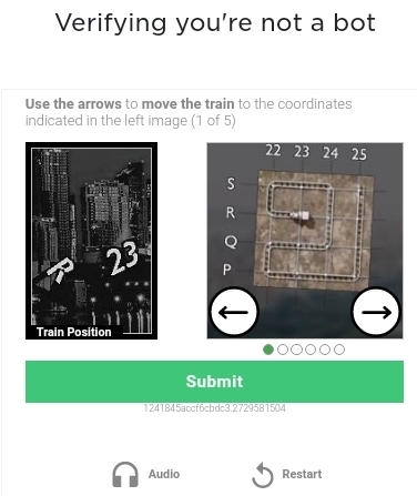 Solved: Verifying you're not a bot Use the arrows to move the train to ...