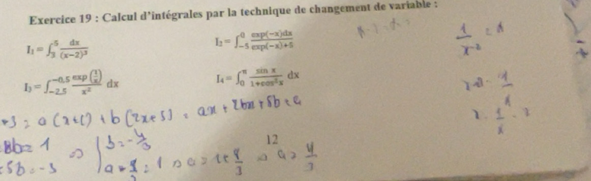 Résolu :Calcul d'intégrales par la technique de changement de variable ...