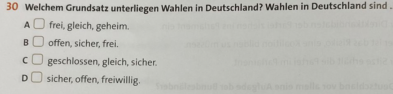 Gelöst:Welchem Grundsatz unterliegen Wahlen in Deutschland? Wahlen in ...