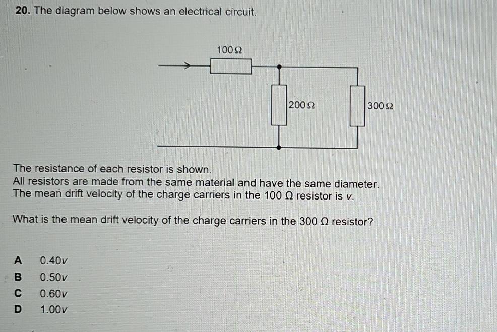 Solved: The diagram below shows an electrical circuit. The resistance of each resistor is shown ...