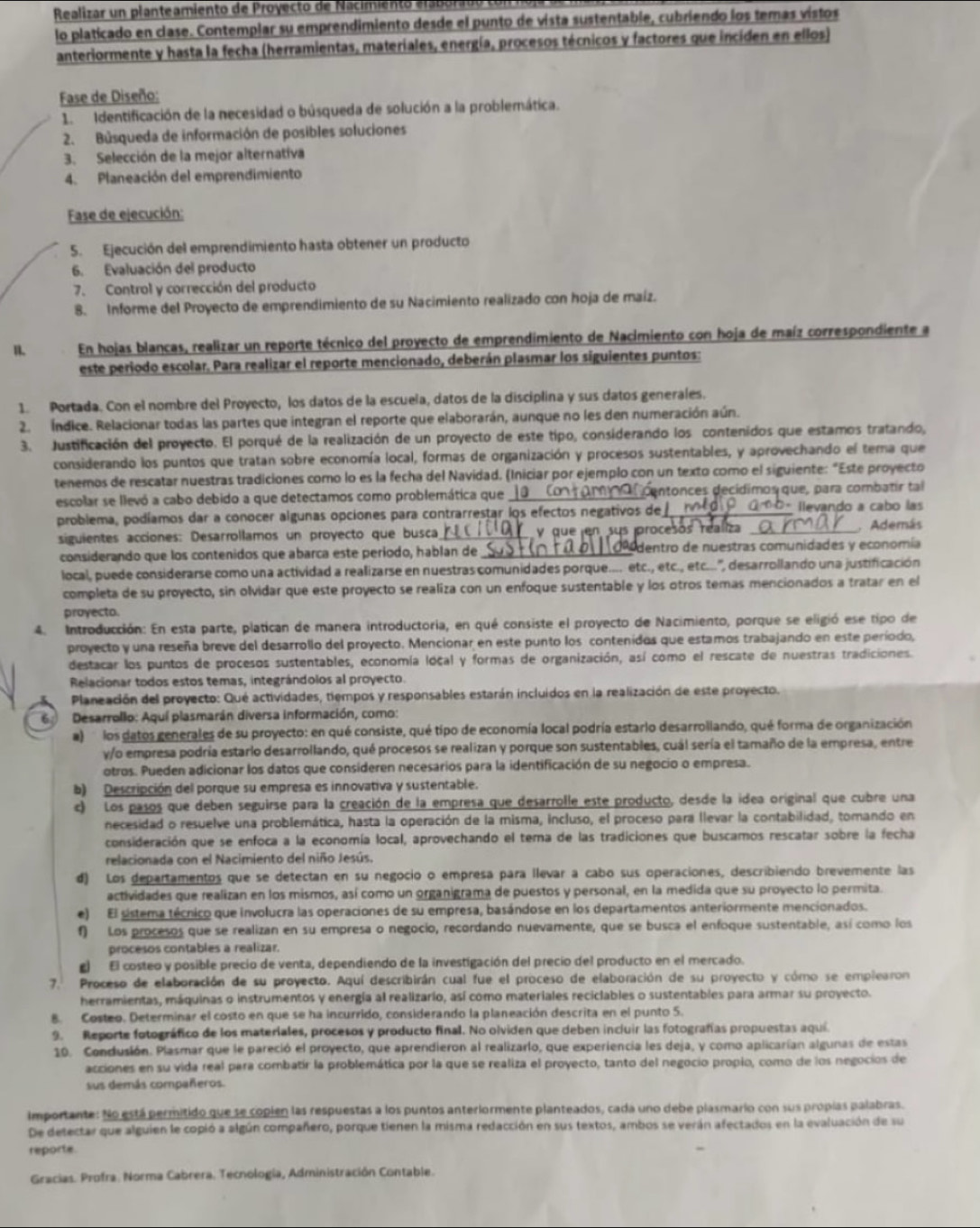 Resuelto:Realizar un planteamiento de Proyecto de Nacimiento erabor lo ...